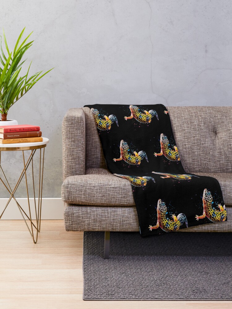 "Leopard Gecko Reptile Keeper Lizard Watercolor" Throw Blanket by JRRTs ...