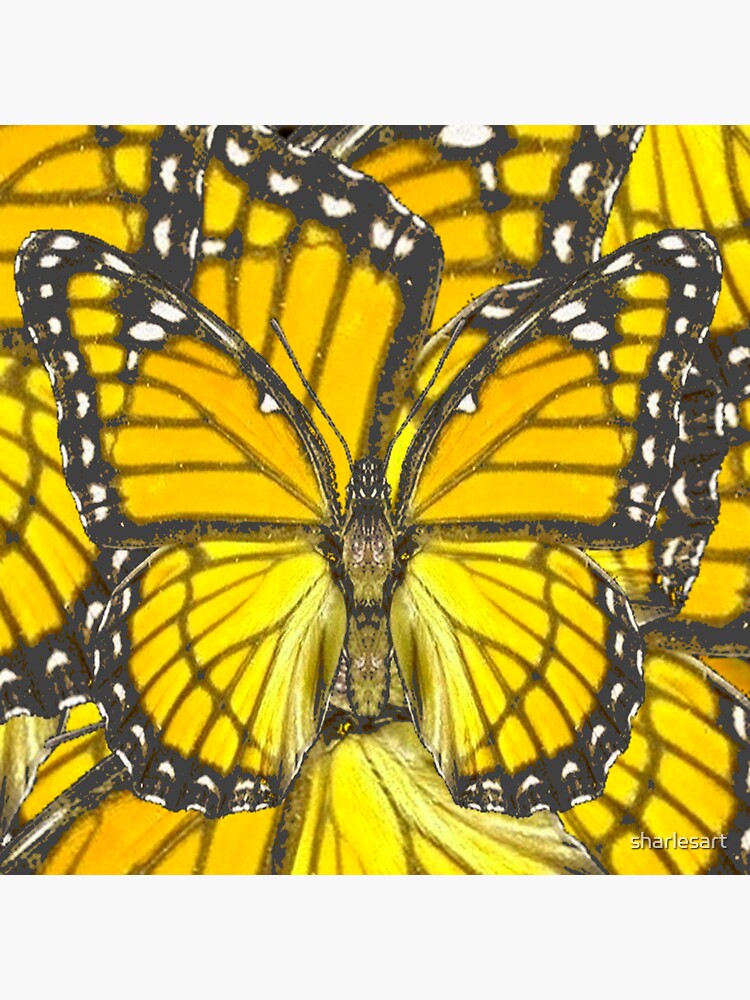 "YELLOW-GOLDEN MONARCH BUTTERFLIES & WING PATTERNS" Sticker for Sale by ...