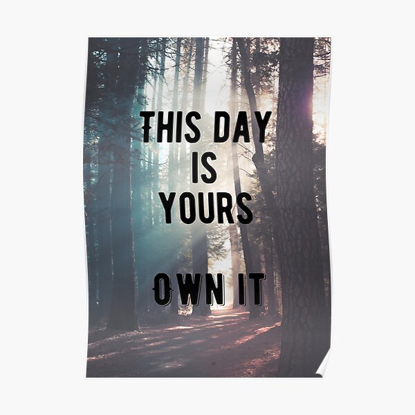 "Motivational - Own Your Day Quote" Poster by MotivationFlow | Redbubble