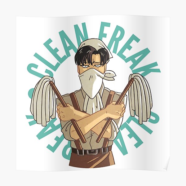 "Levi button - Clean Freak" Poster by Su-Kichuya | Redbubble
