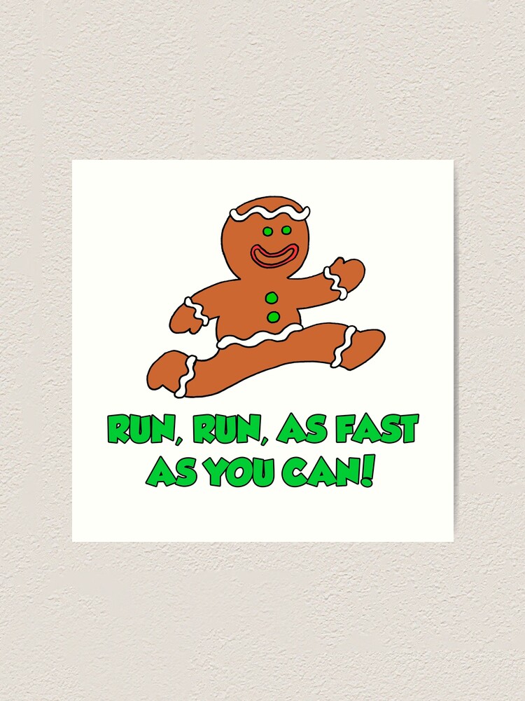 Lámina artística «Run Run Fast As You Can Gingerbread Man Dibujos ...
