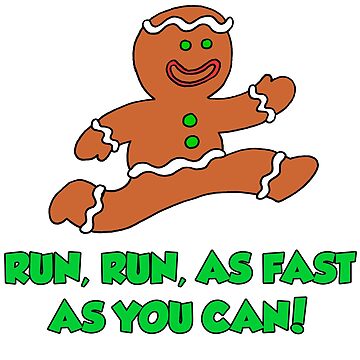"Run Run Fast As You Can Gingerbread Man Cartoon" Postcard for Sale by ...