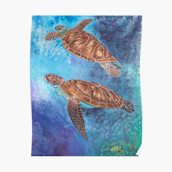 "Sea Turtles" Poster by ganieda | Redbubble