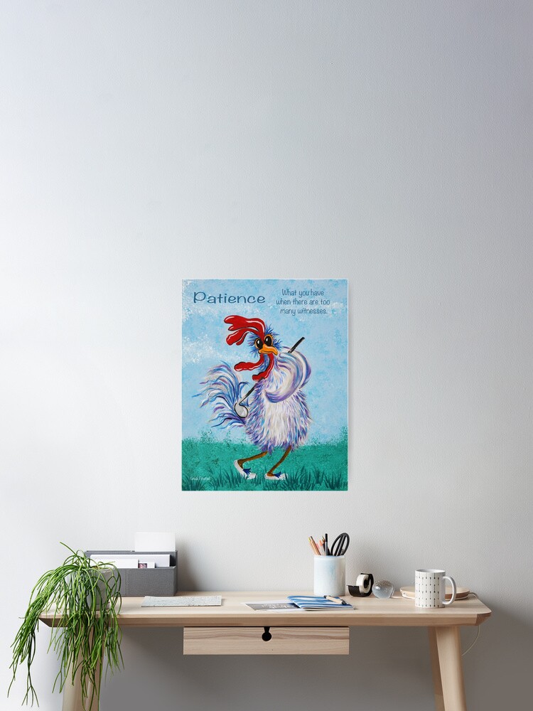 "Golfing chicken" Poster for Sale by lindaFinstad | Redbubble