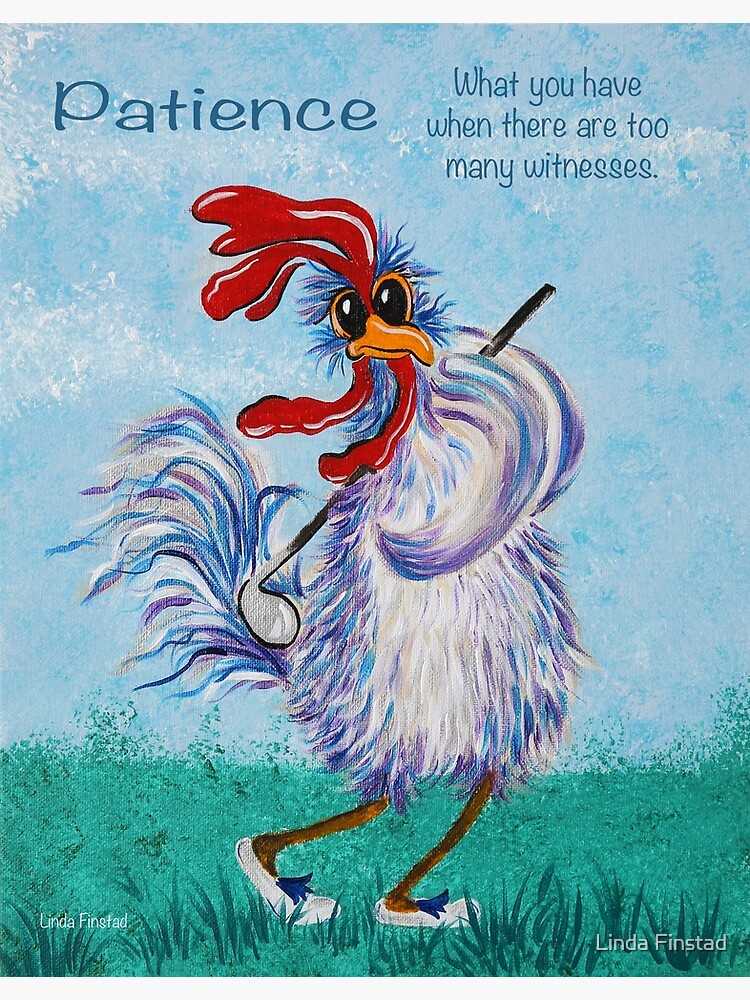 "Golfing chicken" Art Print for Sale by Linda Finstad | Redbubble