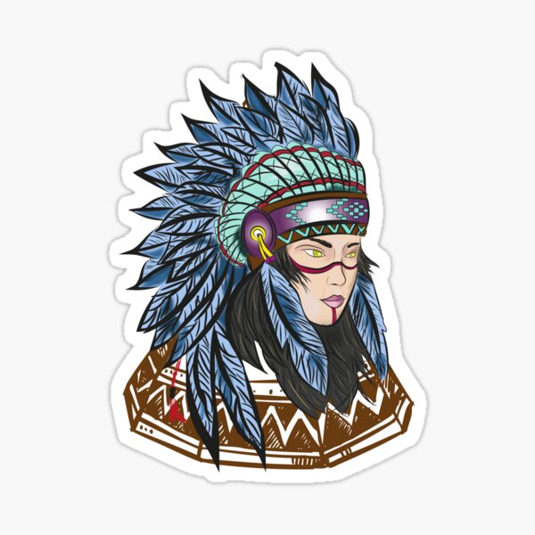 "A look at the Native Americans" Sticker for Sale by GibrandH | Redbubble