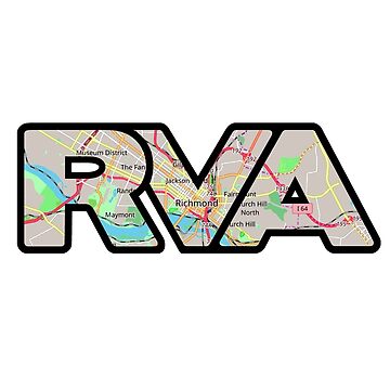 "RVA Map Logo in Color" Sticker for Sale by L. E. Woodson | Redbubble