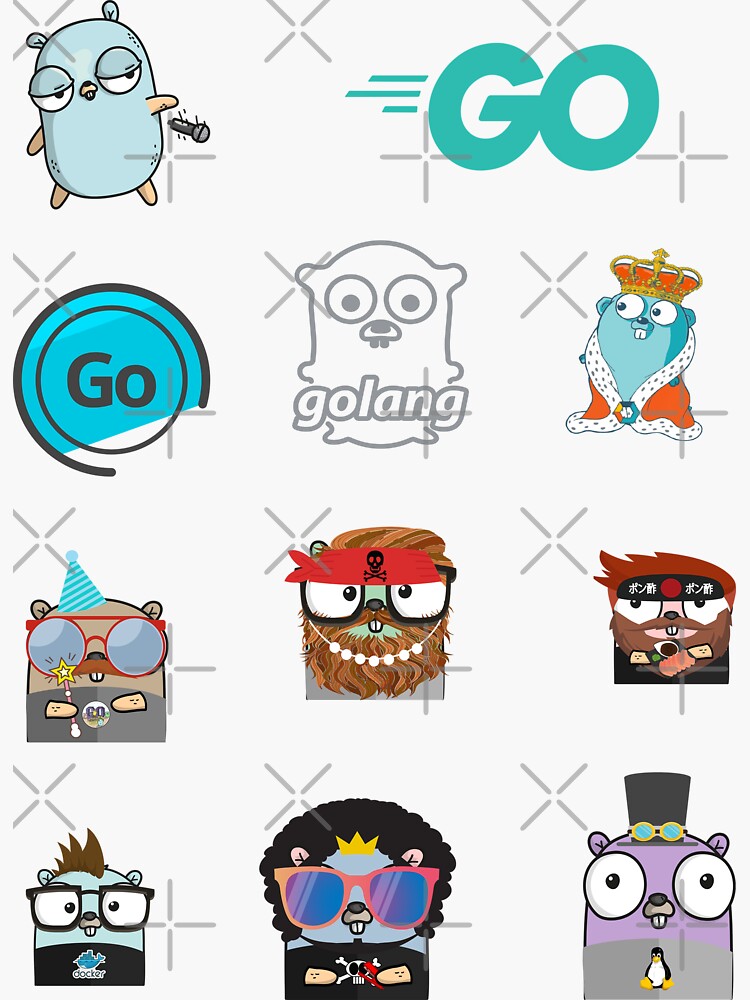 "golang sticker pack" Sticker for Sale by leesander | Redbubble