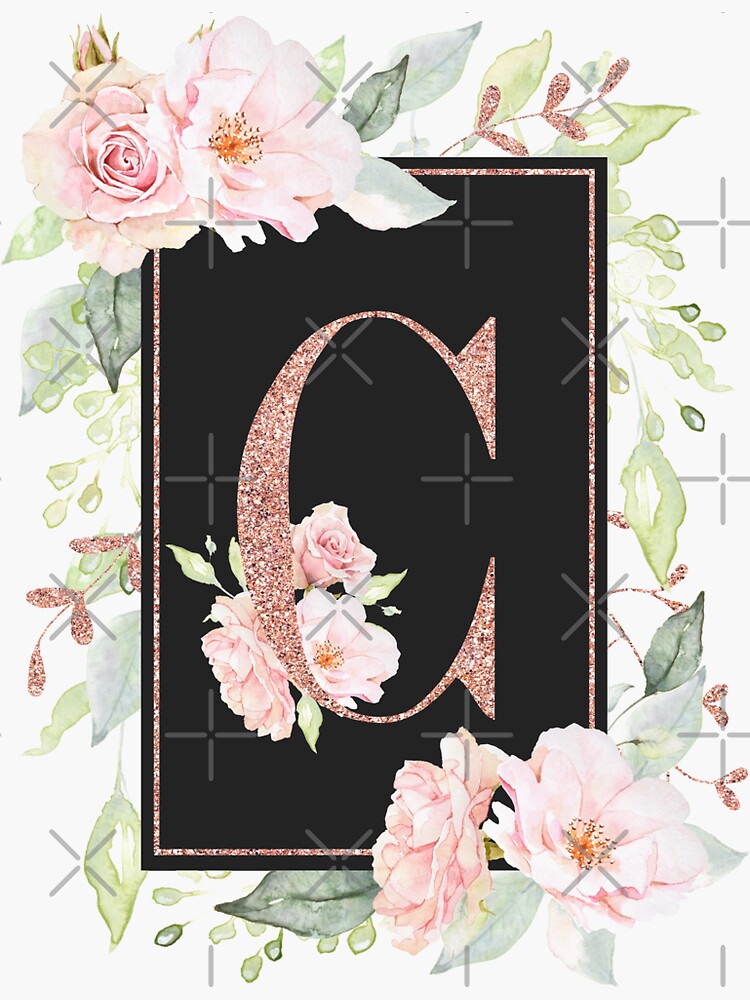 "Rose Gold Monogram - C" Sticker for Sale by Amanda-Lakey | Redbubble