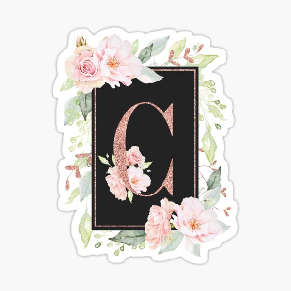 "Rose Gold Monogram - C" Sticker for Sale by Amanda-Lakey | Redbubble