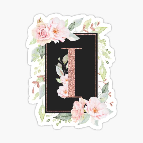 "Rose Gold Monogram - I" Sticker for Sale by Amanda-Lakey | Redbubble