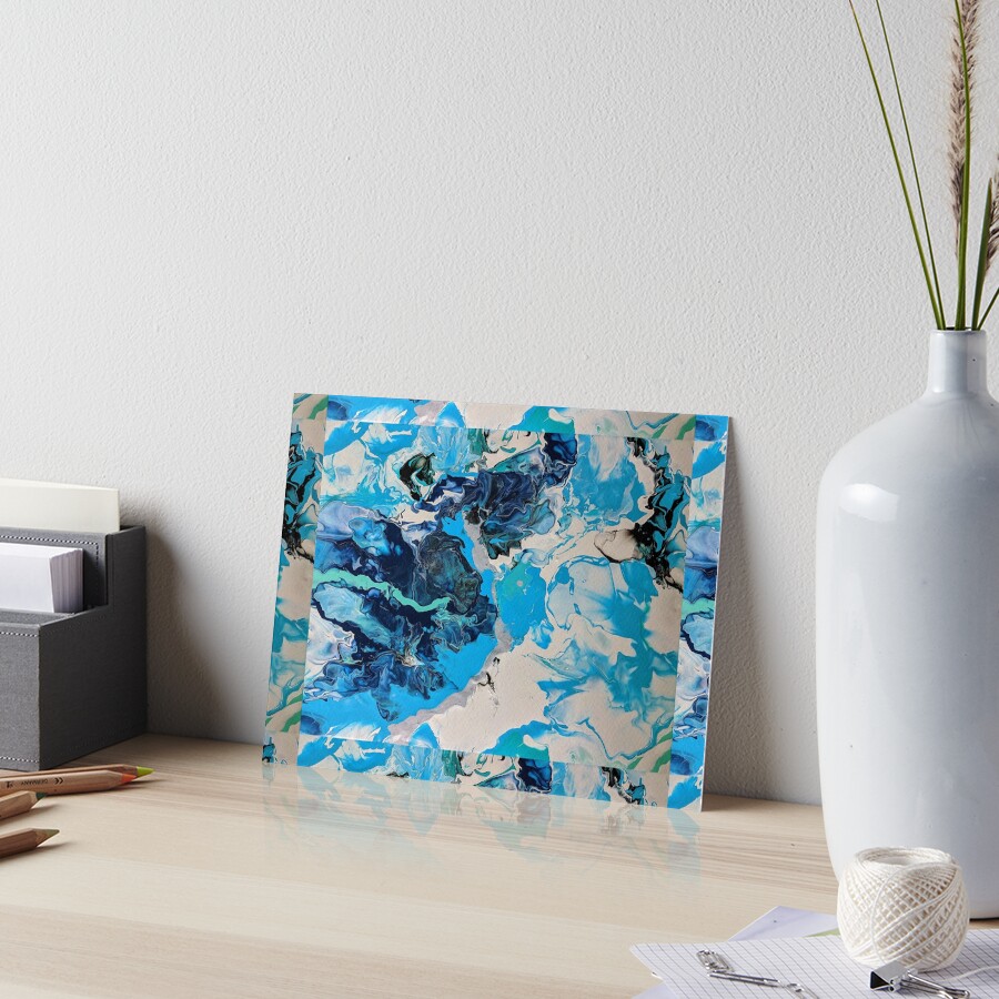 "Indigo Blue Abstract Art Painting" Art Board Print by koovox | Redbubble