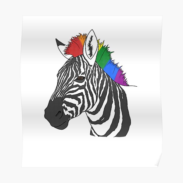 "The Pride Zebra - LGBT+ Version" Poster by queer-kelloggs | Redbubble