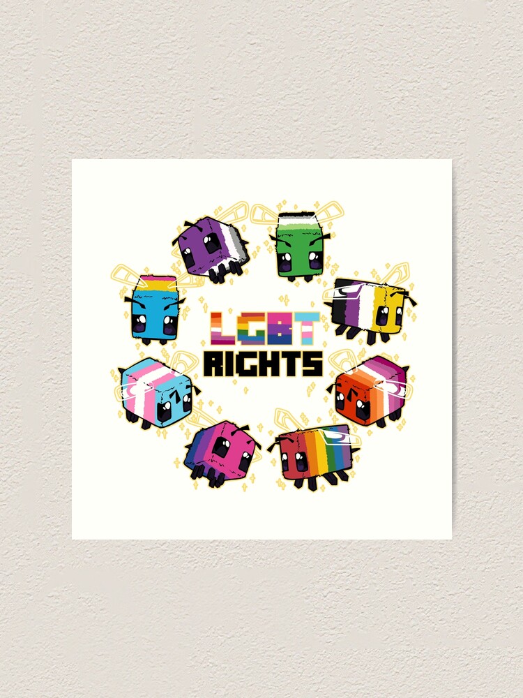 "LGBT Minecraft Bees" Art Print for Sale by smnius | Redbubble