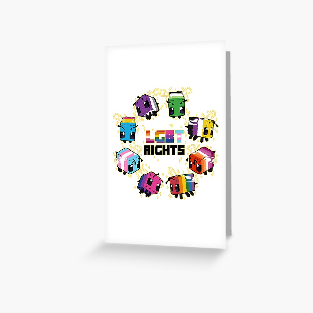 "LGBT Minecraft Bees" Greeting Card for Sale by smnius | Redbubble