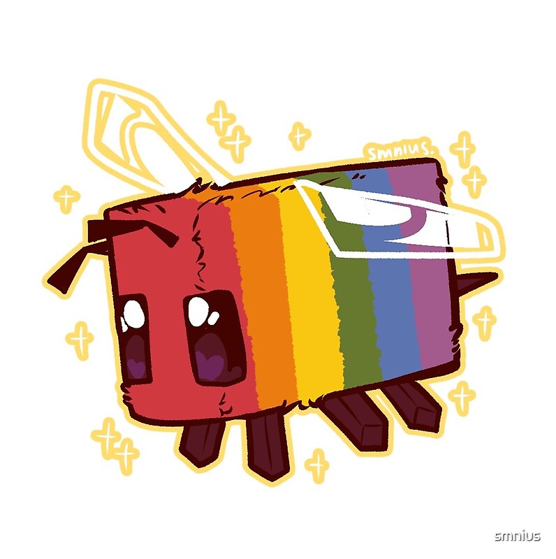 "Gay Pride Minecraft Bee" by smnius | Redbubble