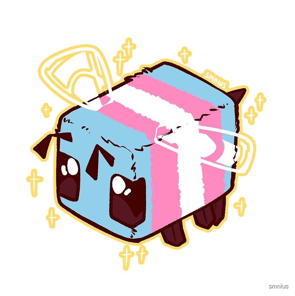 "Trans Pride Minecraft Bee" by smnius | Redbubble