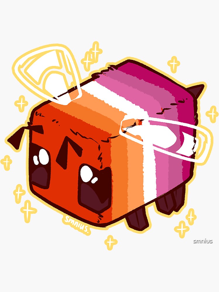 "Lesbian Pride Minecraft Bee" Sticker for Sale by smnius | Redbubble
