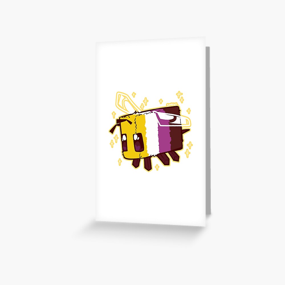"Non-Binary Pride Minecraft Bee" Greeting Card for Sale by smnius ...