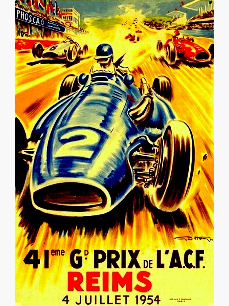 "REIMS GRAND PRIX; Vintage Auto Racing Print" Poster for Sale by ...