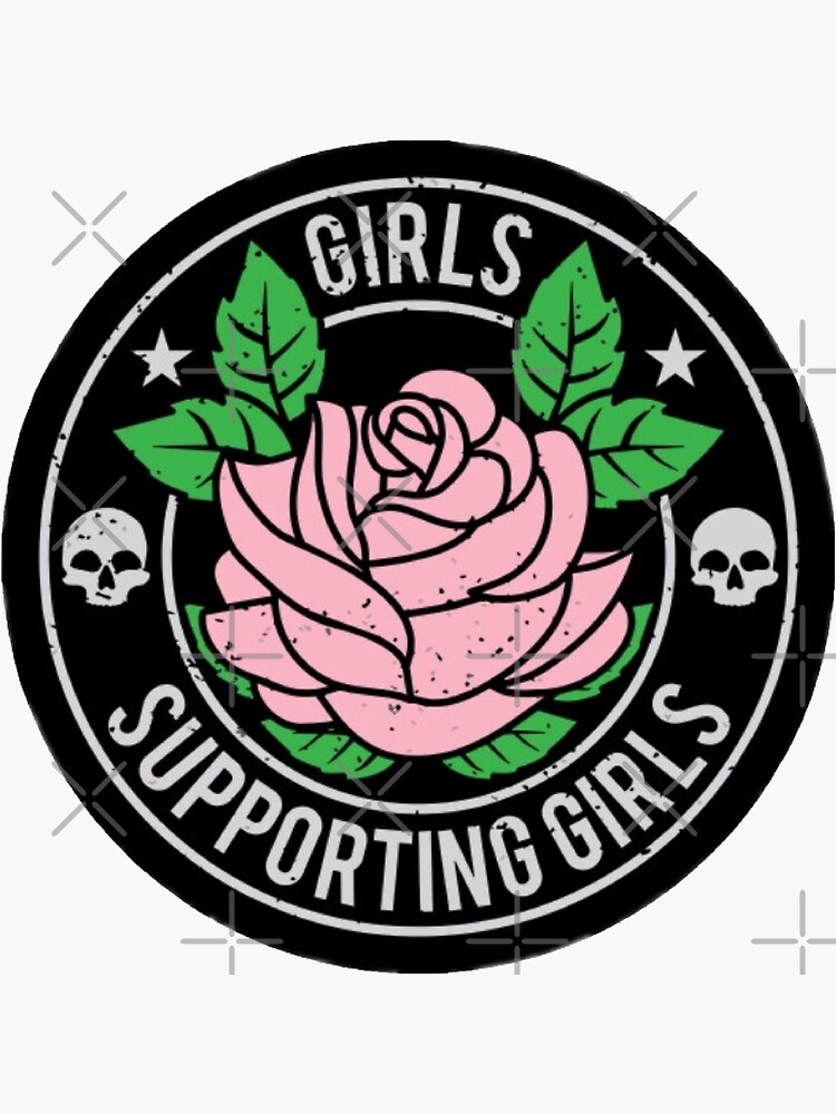 "Girls supporting girls" Sticker for Sale by Gingerschnapps | Redbubble