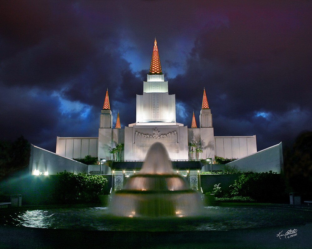 "Oakland Temple Blue Sunset 20x24" by Ken Fortie | Redbubble