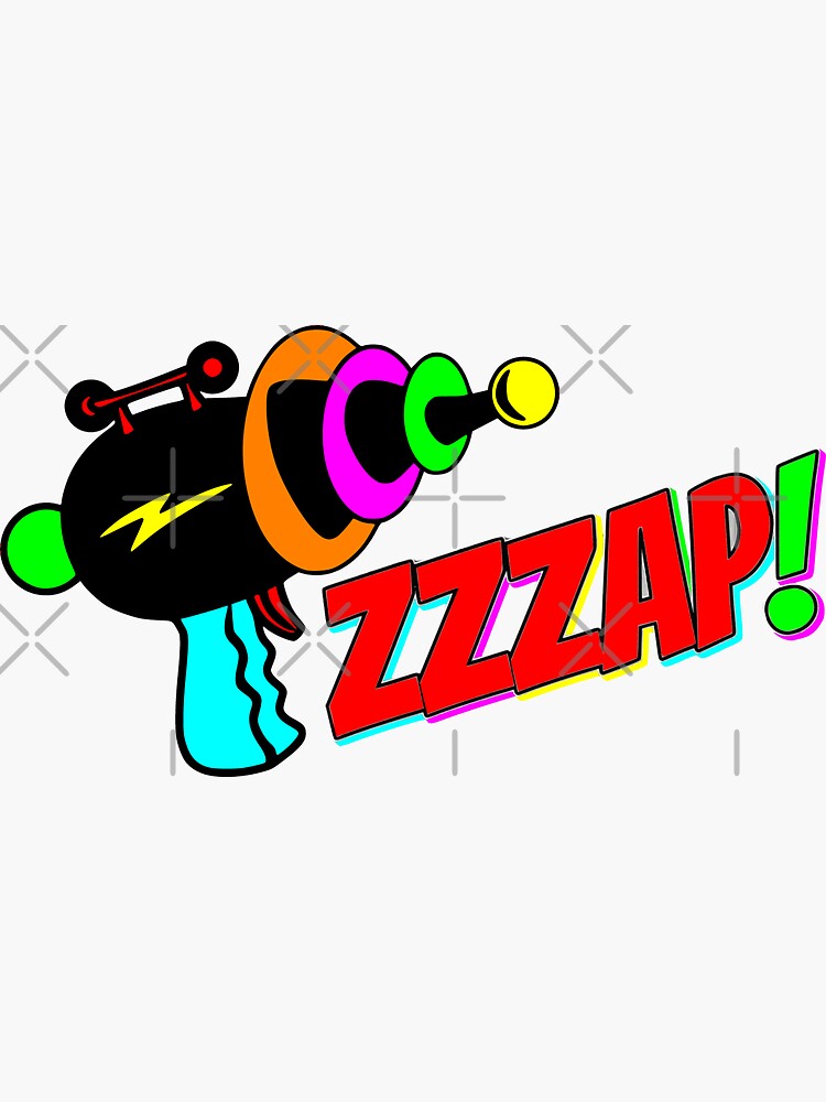 "ZZZAP! ZZZAP! - Atomic Ray-Gun" Sticker by MonkeyBDesigns | Redbubble