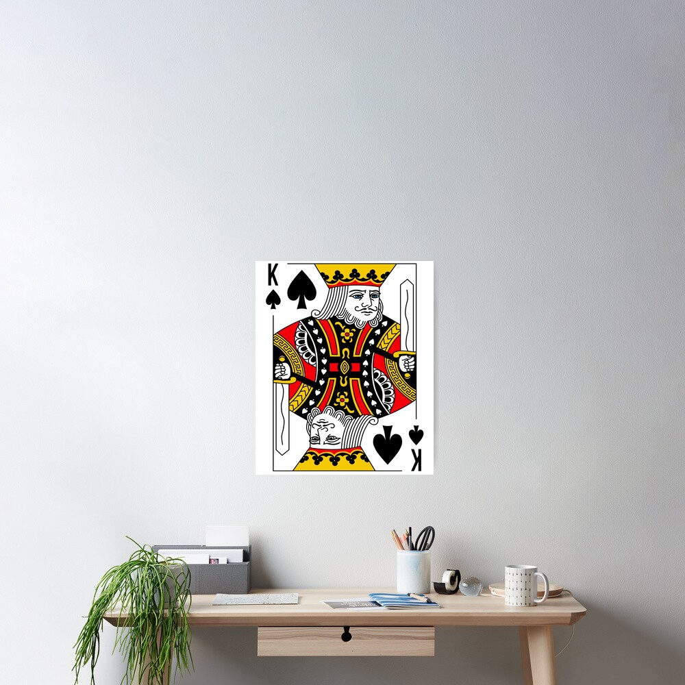 "King of Spades Classic Card Deck Casino Poker K Spades" Poster for ...