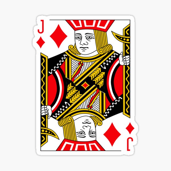 "Jack of Diamonds Classic Card Deck Casino Poker J Diamonds" Sticker ...