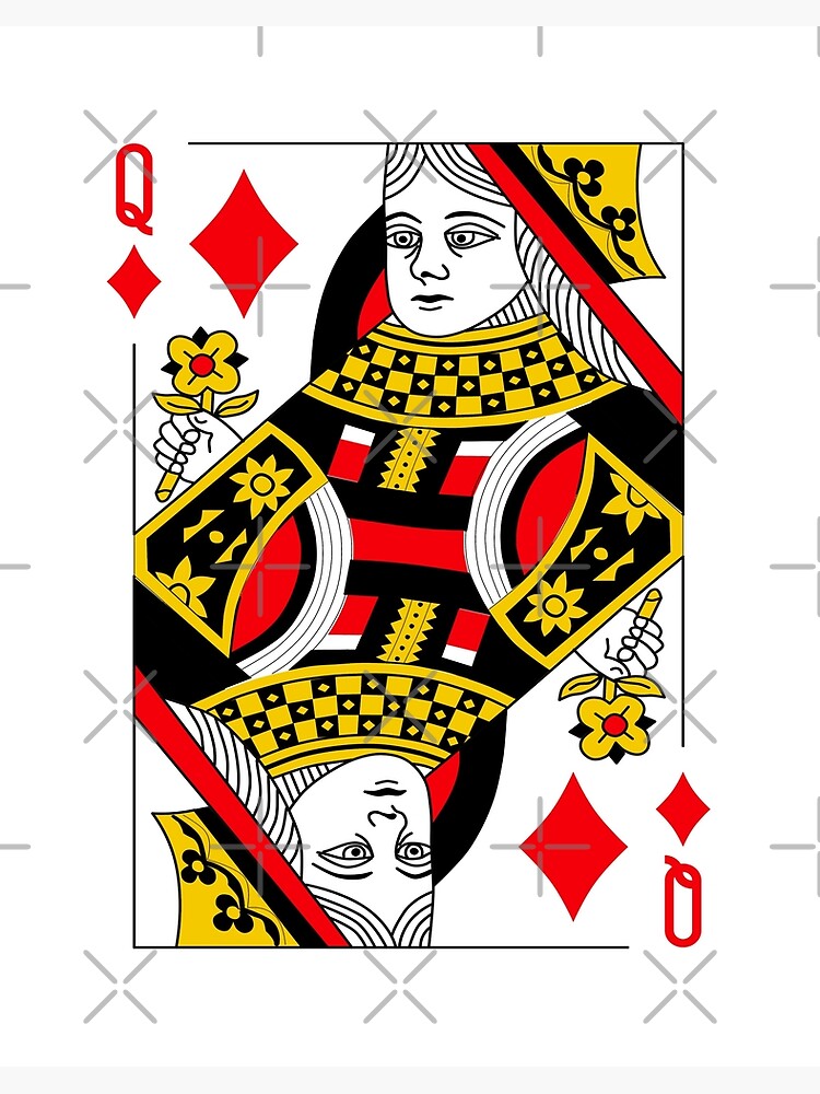 "Queen of Diamonds Classic Card Deck Casino Poker Q Diamonds" Art Board ...