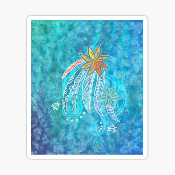"Hawaiian True Blue Tribal" Sticker for Sale by sunnthreads | Redbubble