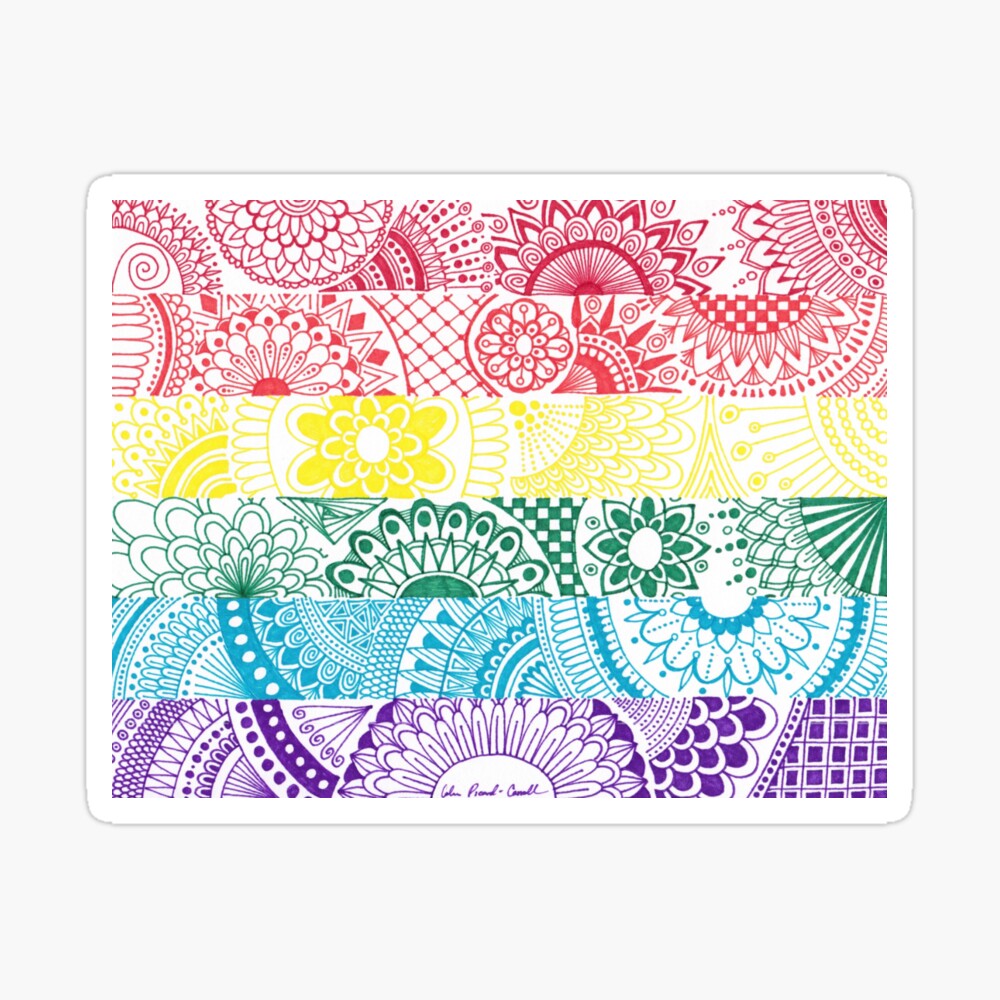 LGBTQ Wall Hanging Pride Flag Mandala Home Decor Rainbow Zentangle Art ...
