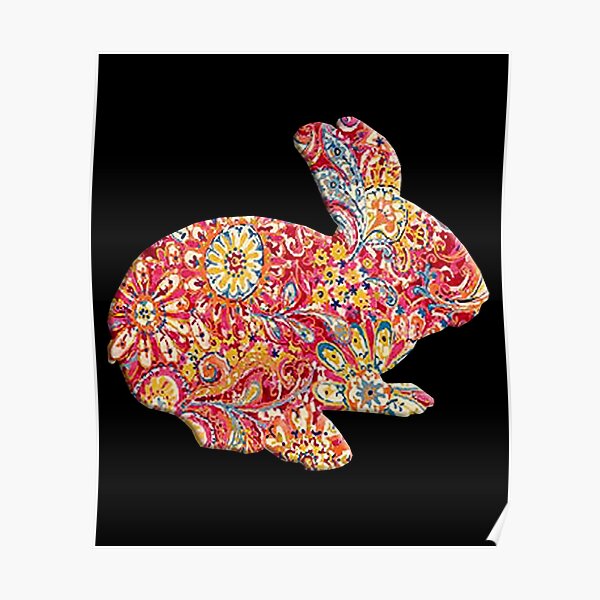 "Cute Colorful Floral Bunny Rabbit" Poster for Sale by Atteestude ...
