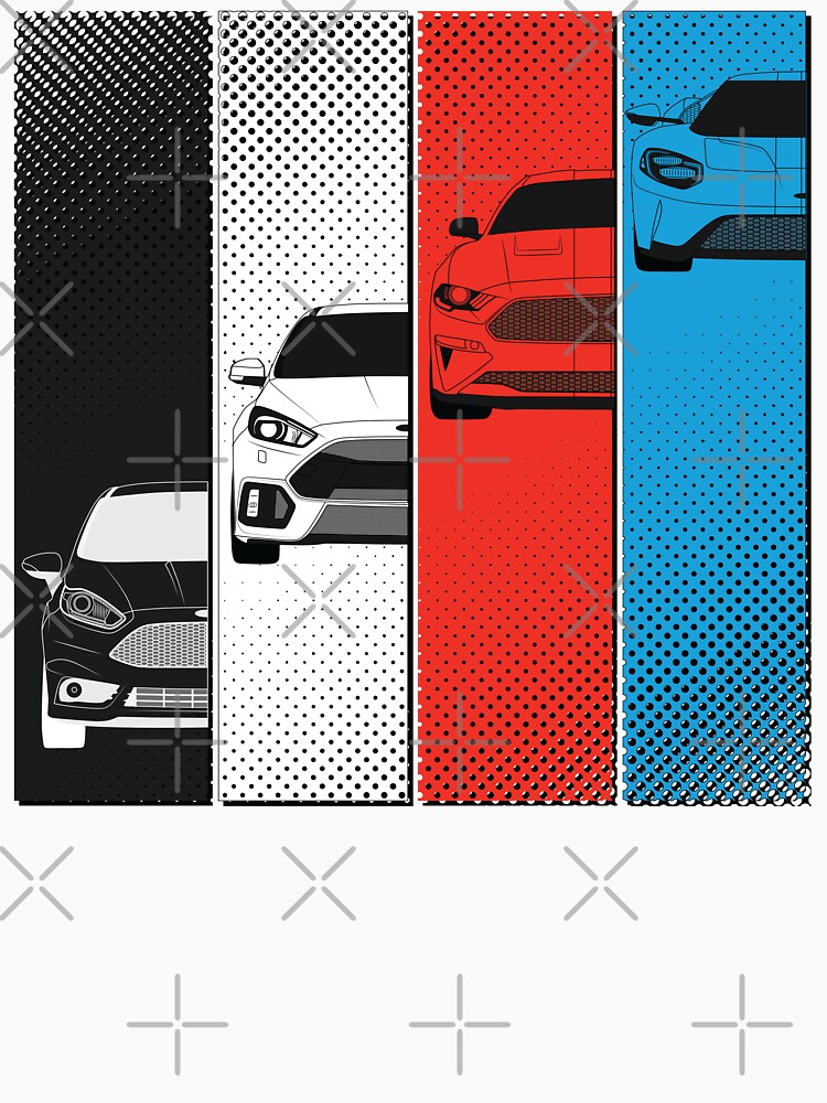 "Fast Fords (Color)" T-shirt for Sale by AutomotiveArt | Redbubble ...