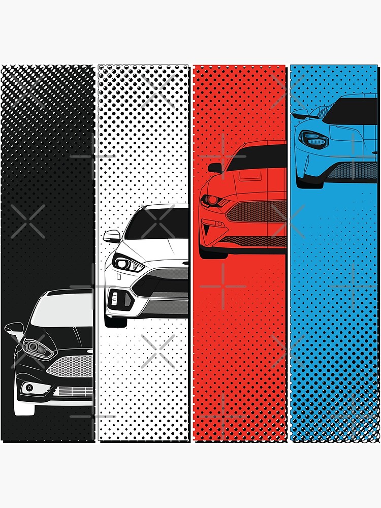 "Fast Fords (Color)" Poster by AutomotiveArt | Redbubble