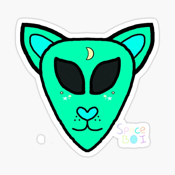 "Alien cat " Sticker for Sale by SpaceunicornP | Redbubble