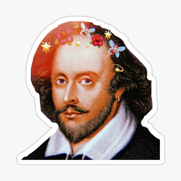 "cute william shakespeare" Sticker by mirandamatoss | Redbubble