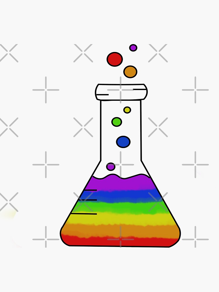 "Rainbow Flask" Sticker for Sale by BernadetteG | Redbubble
