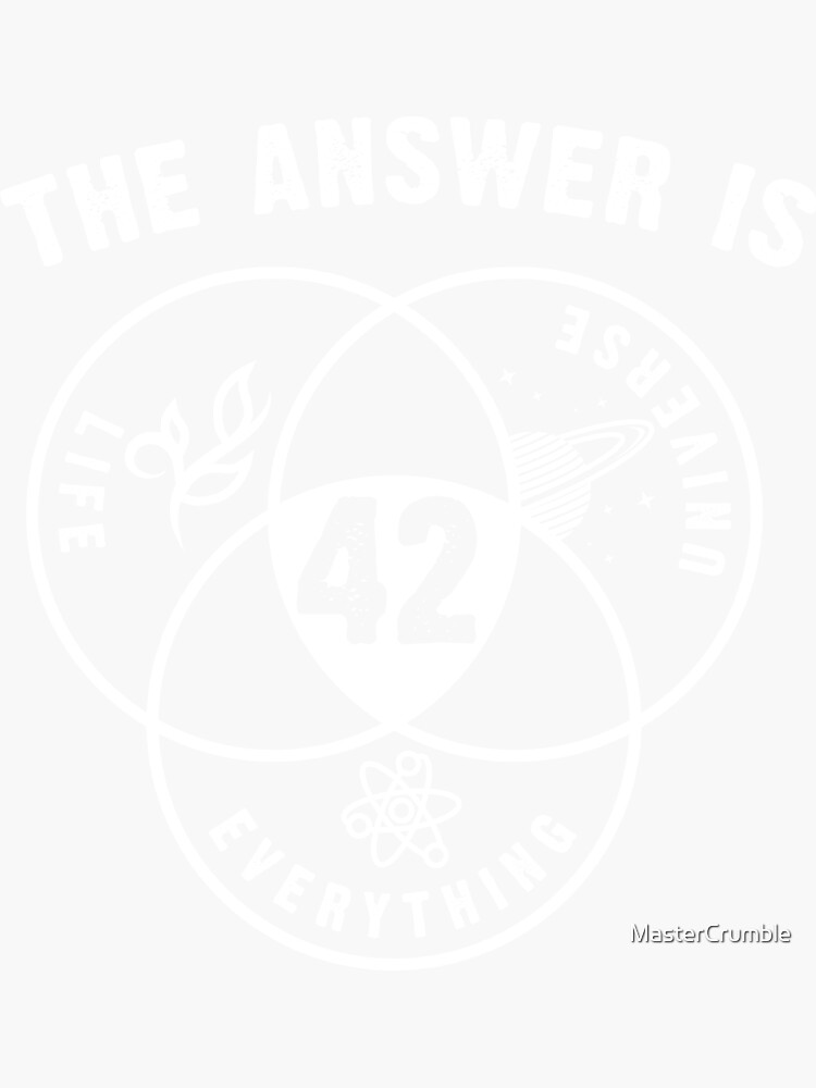 "42 is the Answer" Sticker for Sale by MasterCrumble | Redbubble