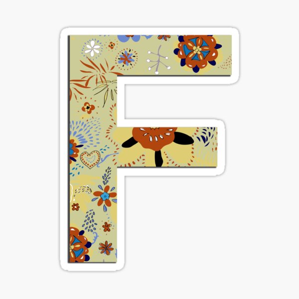 "Monogram letter F" Sticker for Sale by Slownessi | Redbubble