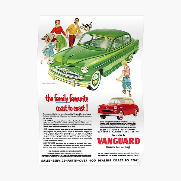 "STANDARD VANGUARD" Poster by ThrowbackMotors | Redbubble