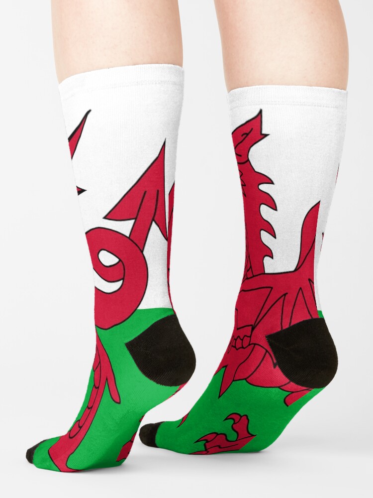 "Welsh Flag - Wales Red Dragon" Socks for Sale by stickersandtees ...