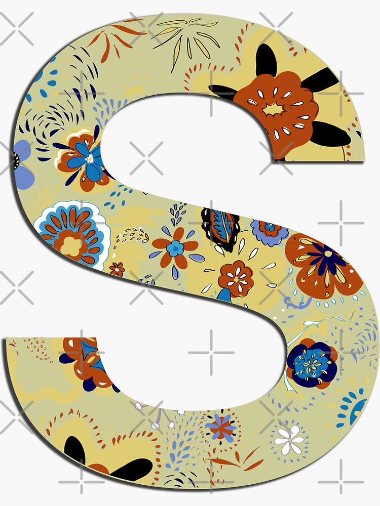 "Monogram letter S" Sticker for Sale by Emi Yañez | Redbubble