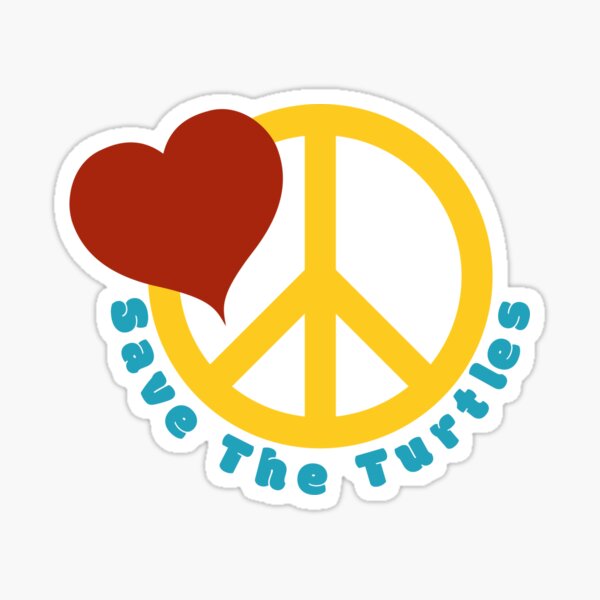 Pegatina «Love Peace Sign Save the Turtles Taza adhesiva gráfica Vsco ...