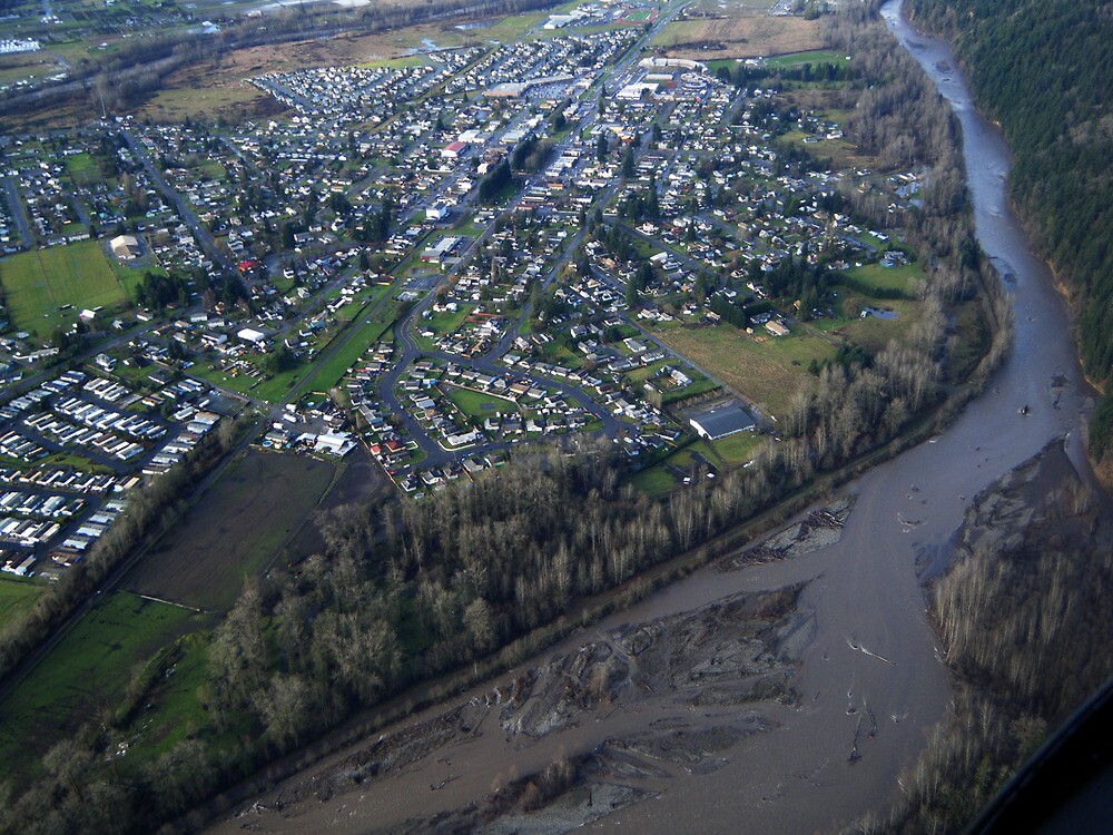 "Orting WA and the muddy Carbon river" by James Duffin | Redbubble