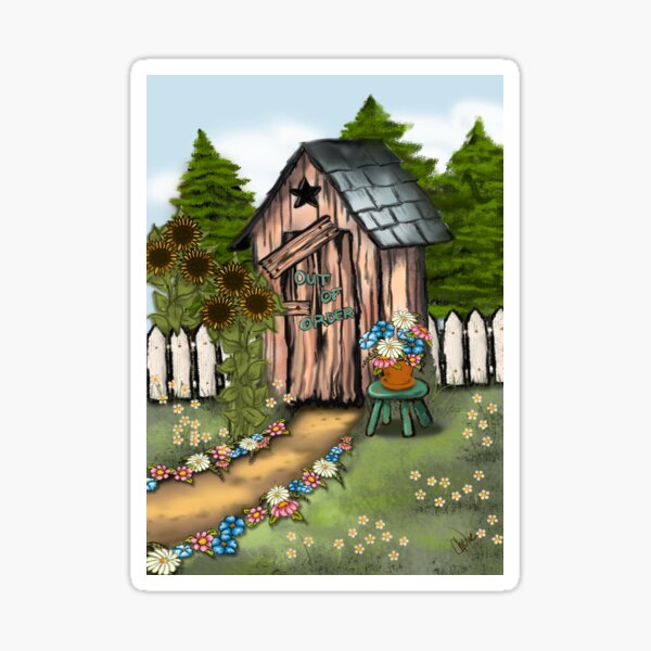 "Out of Order Wooden Rustic Outhouse | Men's Room | Carved Star ...