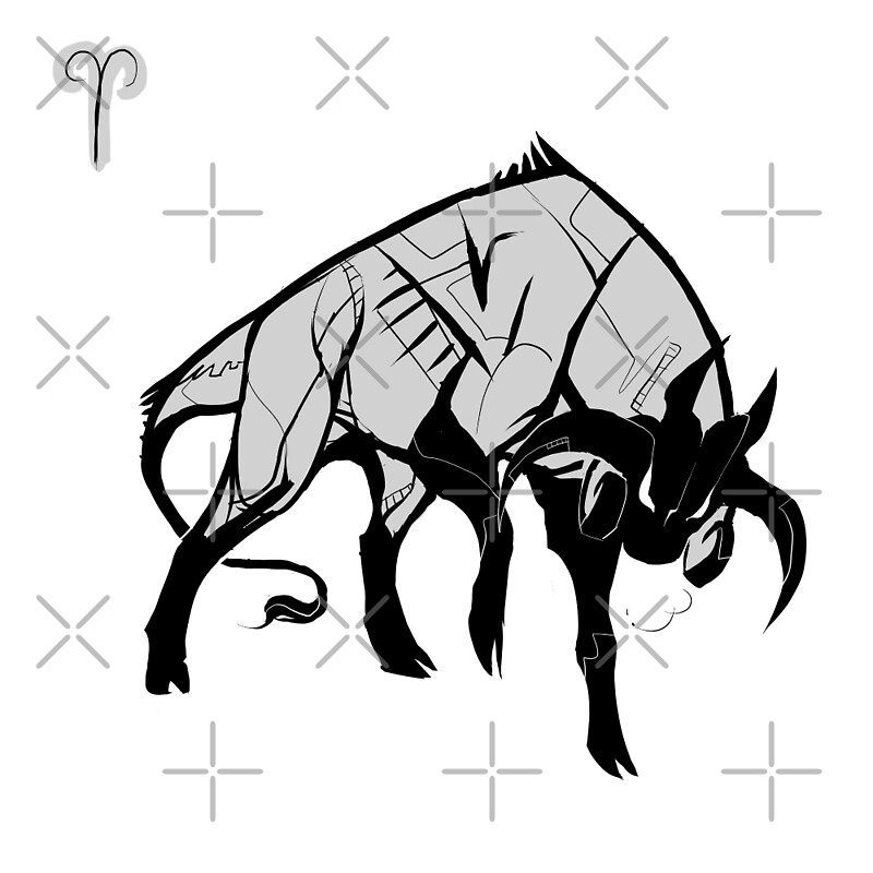"DoubleZodiac - Aries Ox" by Disasters | Redbubble