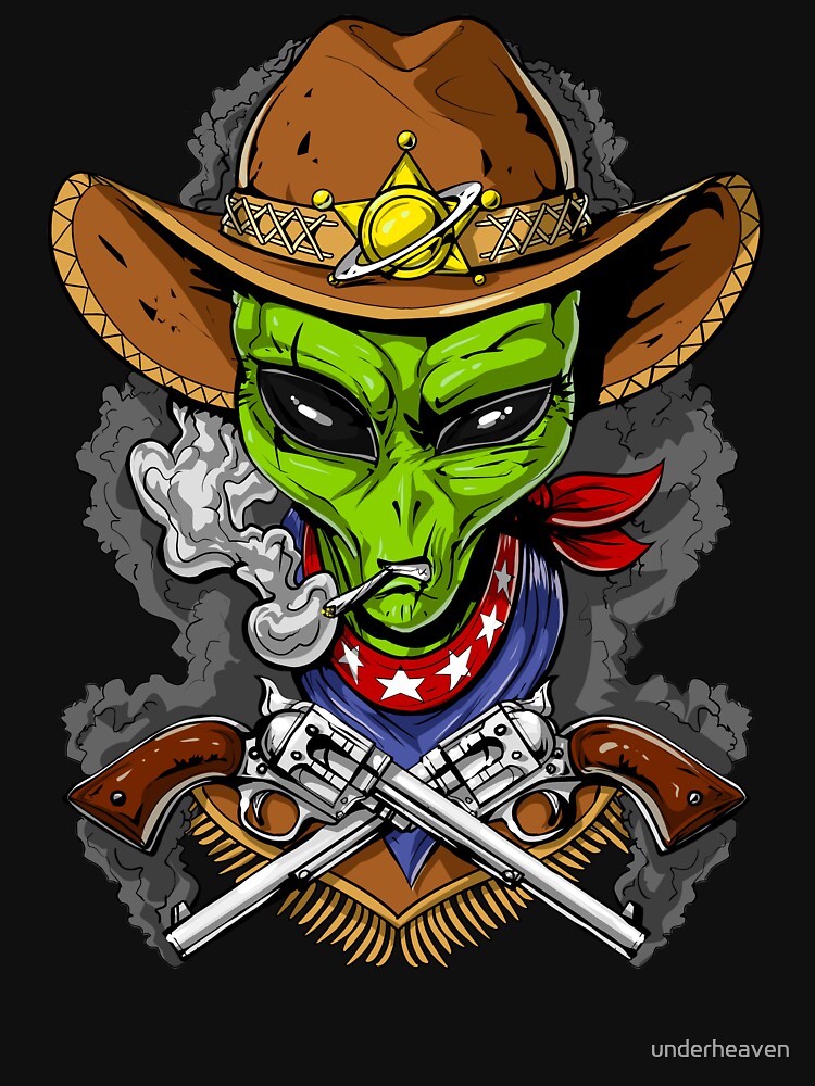 "Space Alien Cowboy" Essential T-Shirt for Sale by underheaven | Redbubble