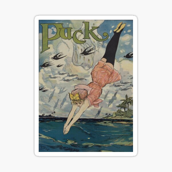 "Puck Magazine Cover Princess Diving" Sticker for Sale by ...