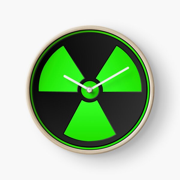 "Green Radioactive Symbol Science" Clock by AMagicalJourney | Redbubble